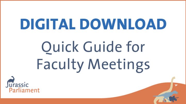 Digital Download Quick Guide For Faculty Meetings Jurassic Parliament