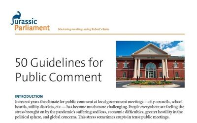 50 Guidelines for Public Comment in Local Government - Jurassic Parliament